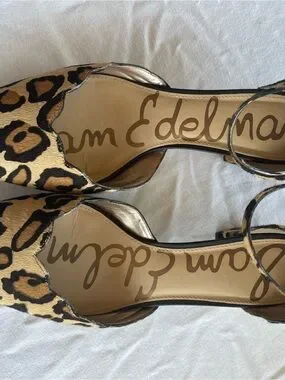 Sam Edelman | Shoes | Sam Edelman Leopard Print Scalloped Anklestrap ...